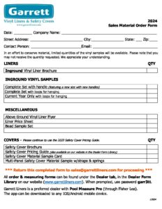 2024 Sales Materials Order Form | Garrett